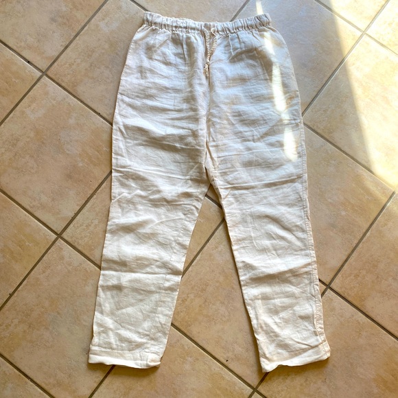 Zara | Pants & Jumpsuits | Zara Linen High Waist Drawstring Pants ...